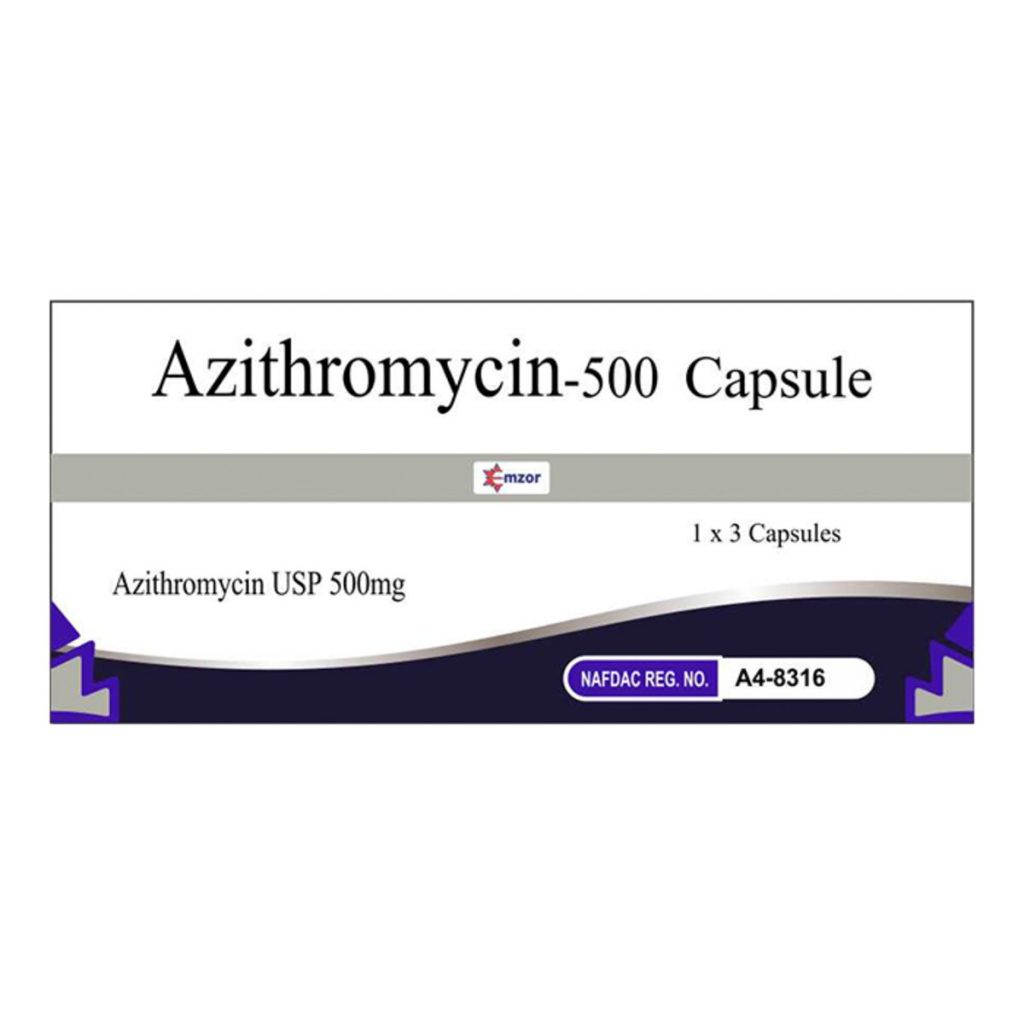 Emzor Azithromycin 500mg Capsules, 3 Capsules - Asset Pharmacy