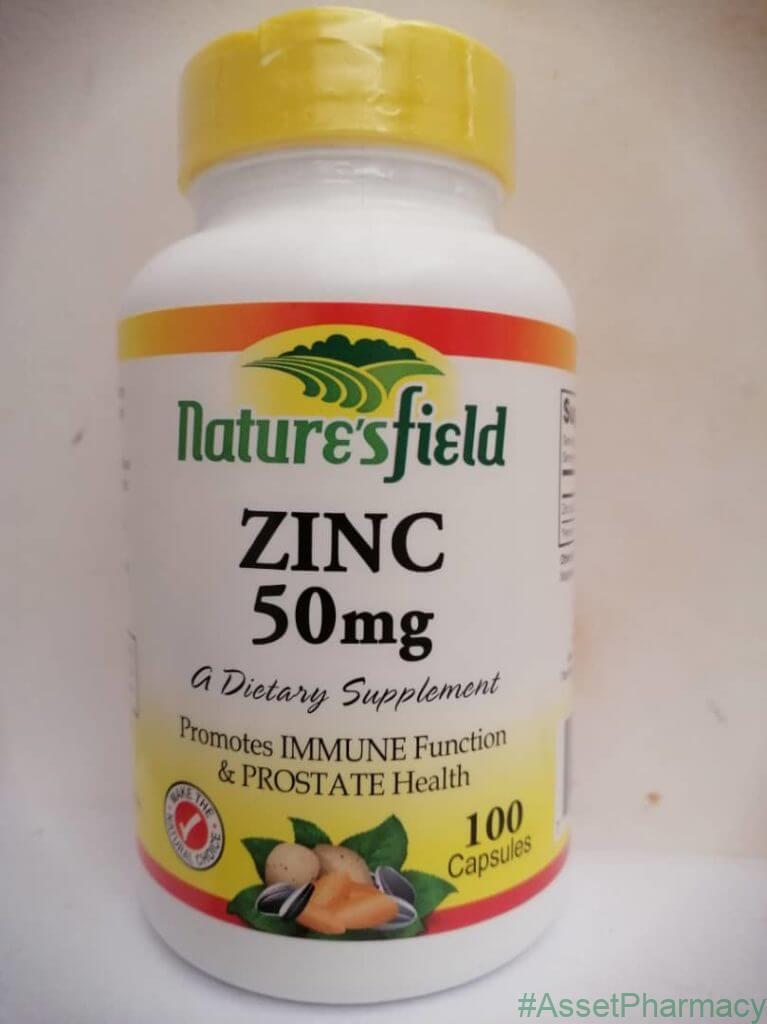 Natures Field Zinc 50mg Capsules, 100 Capsules - Asset Pharmacy