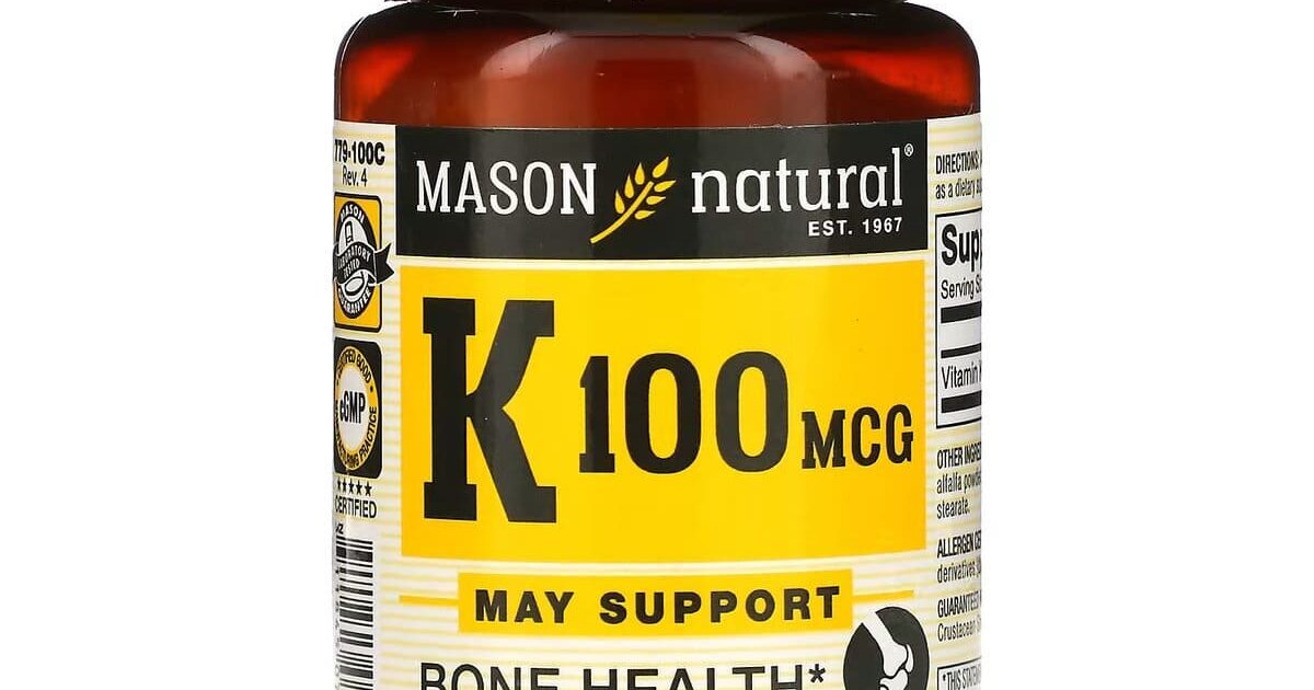 Mason Vitamin K 100mcg Tablets, 100 Tablets - Asset Pharmacy